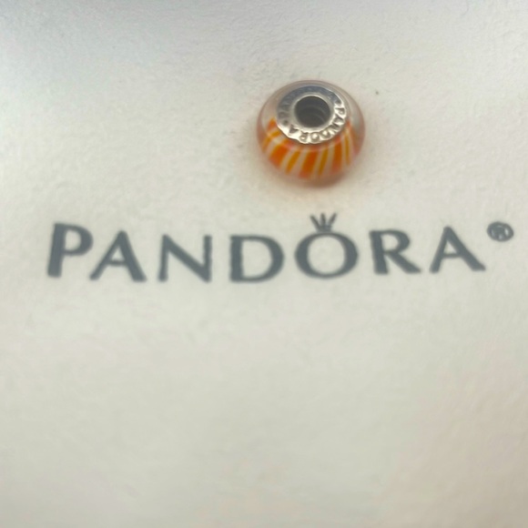 Pandora | Jewelry | Pandora Retired Orange Murano Glass Bead With Candy ...